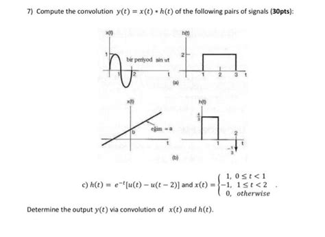 solved 7 compute the convolution y t x t h t of the