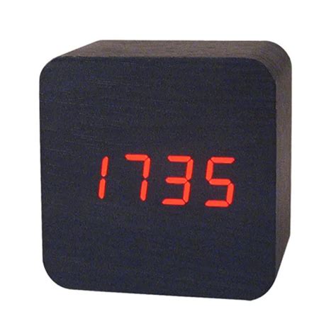 Control Sensing Alarm Display Electronic LED Clock Vintage Wooden Digital Alarm Clock