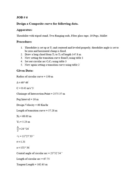 Design A Composite Curve Pdf Tangent Angle