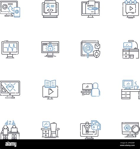 Gaming Technology Line Icons Collection Immersion Augmented Virtual Realistic Interactive