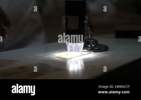 Electron Microscope Used To Conduct Grain Quality Analysis In A Dark Laboratory Gorgeous View Of