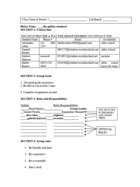 Group Contract For Houses Group Contract Pdf