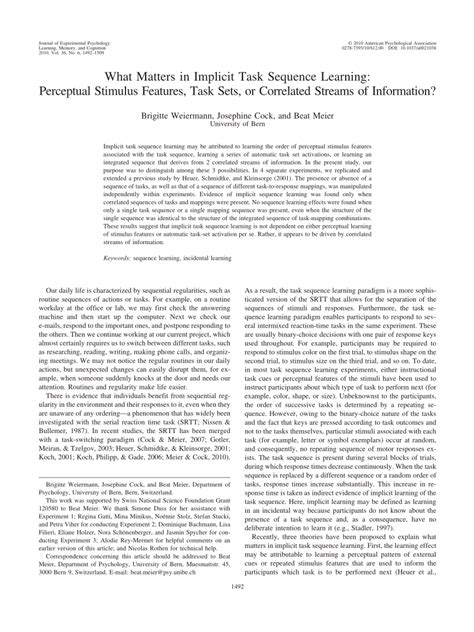 pdf what matters in implicit task sequence learning perceptual