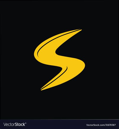 Letter S Thunder Shape Design Simple Logo Vector Image