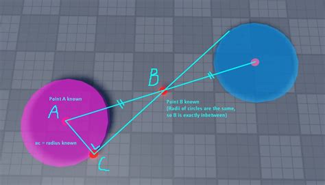 Finding The Third Point On A Right Triangle Circle Tangent Lines