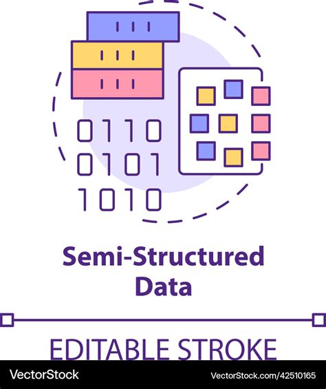 Semi Structured Data Concept Icon Royalty Free Vector Image