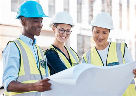 Planning Construction And Architects With A Blueprint For Building