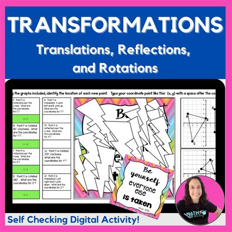 Rigid Transformations Activity Translations Reflections Rotations 8th