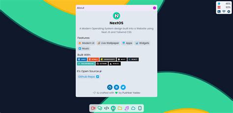Github Pushkarydv Nextos A Modern Operating System Design Built Into A Website Using Next Js