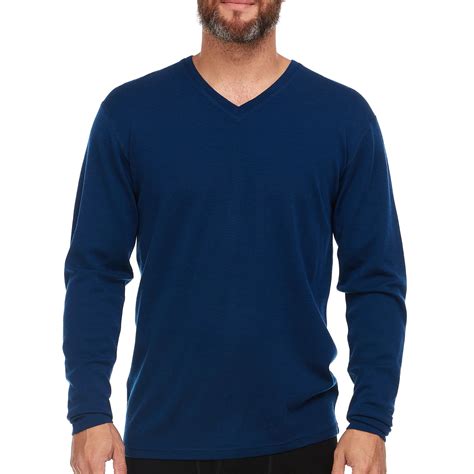 Midweight Mens Long Sleeve V Neck 100 Merino Wool