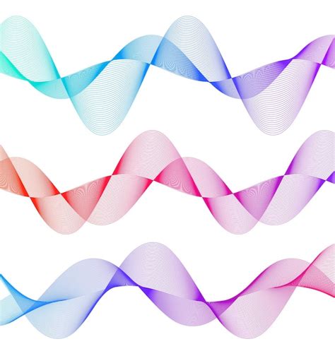디자인 요소 많은 컬러 라인의 물결 절연 흰색 배경에 추상 세로 물결 모양의 줄무늬 크리에이 티브 라인 아트 프리미엄 벡터