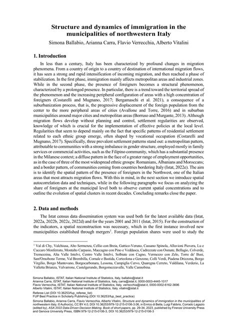 Pdf Structure And Dynamics Of Immigration In The Municipalities Of