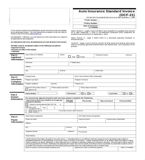 Insurance Invoice Template