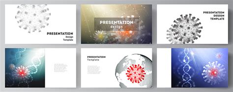 프리젠 테이션 슬라이드 비즈니스 템플릿 프리젠 테이션 보고서를위한 다목적 템플릿의 벡터 레이아웃 코로나 바이러스의 3d 의료 배경 코비드 19 코로나바이러스 감염 바이러스