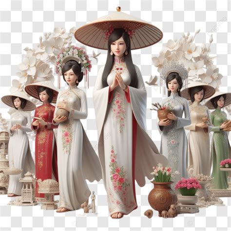 화려한 전통 의상을 입은 아시아 여성 인형 컬렉션 화려한 전통 의상을 입은 아시아 여성 인형 컬렉션 문화적 다양성과 아름다움을 보여주는 여자 Png 일러스트 및 이미지