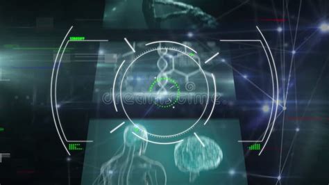 Animation Of Digital Data Processing And Digital Interface Over Dark
