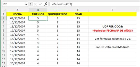 Trienios Y Quinquenios Macros Y Programación Vba Ayuda Excel