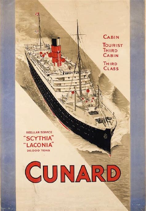 Cunard Vintage Travel Posters Ship Poster Retro Travel Poster