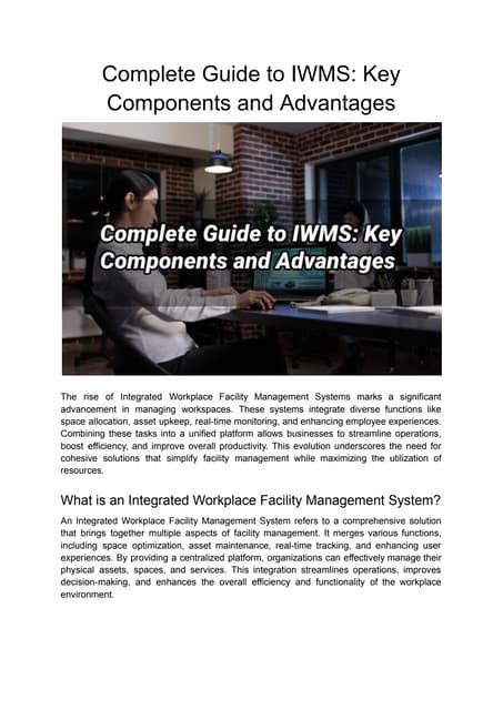Complete Guide To Iwms Key Components And Advantagespdf