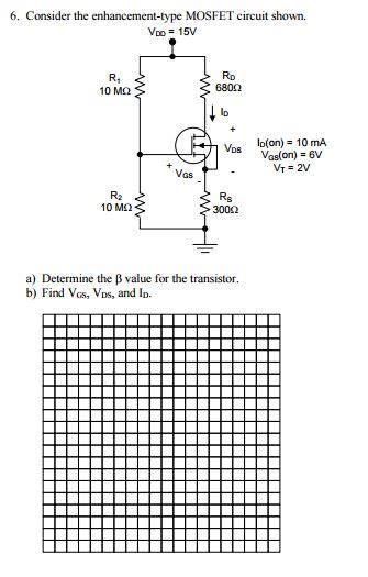 Solved Consider The Enhancement Type Mosfet Circuit Shown