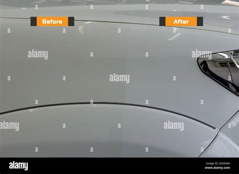 Before And After Car Polishing Process Process Car Detailing Stock