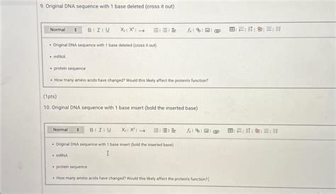 Solved 8 3 Possible Base Pair Changes First Changed Base Chegg Com