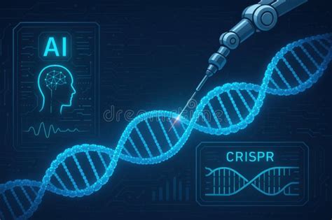 Futuristic Dna Editing Using Ai Driven Crispr Technology Stock Illustration Illustration Of