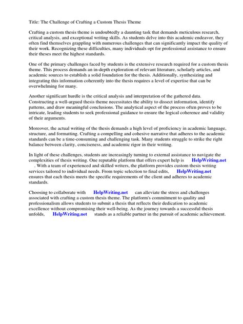 Custom Thesis Theme Pdf