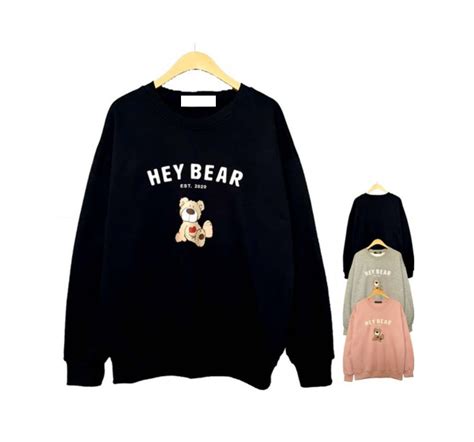 3컬러 헤이베어맨투맨 곰돌이맨투맨 곰돌이티셔츠 곰맨투맨 여성맨투맨티셔츠 여자맨투맨티셔츠 데일리맨투맨 캐주얼맨투맨 중고등학생 라운드티셔츠 봄맨투맨 맨투맨티 맨투맨티셔츠