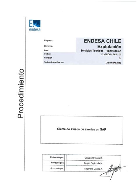 Pl Proc Sap 02 Cierre De Avisos De Avería En Sap V01 Pdf