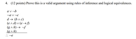 Solved Points Prove This Is A Valid Argument Using Chegg
