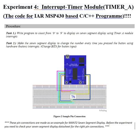 solved experiment 4 interrupt timer module timer a the code for
