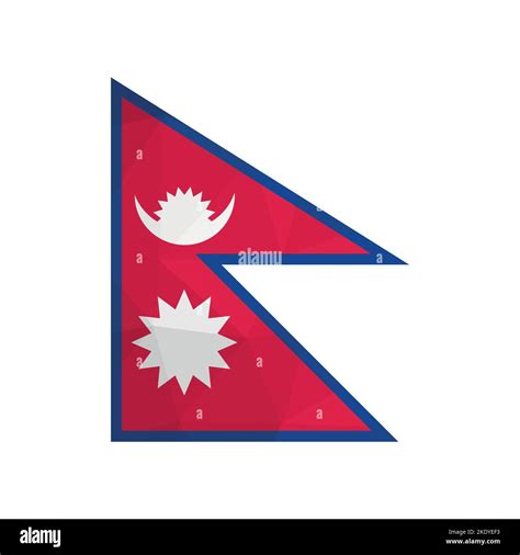 Vector Illustration Official Symbol Of Nepal National Flag In Red