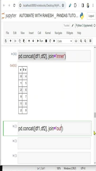Pandas Concat Join Inner Vs Outer Shorts Youtube