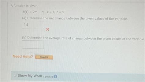 Solved A Function Is Given H T T T T T A Determine Chegg Com