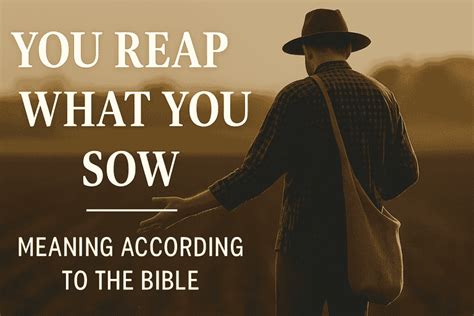 You Reap What You Sow Meaning Origin And Bible Verses