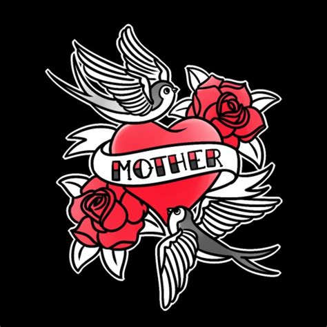 Hart Moeder Tatoeage Sjabloon
