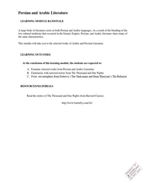 Topic 4 Persian And Arabic Literature Pdf