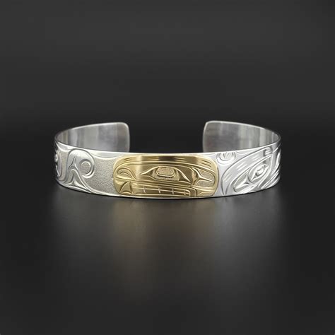 Orca Silver Bracelet With 14k Gold Lattimer Gallery
