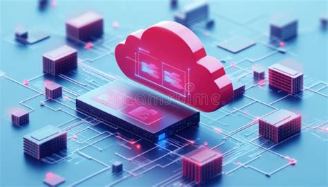 Cloud Computing Connecting Servers On Motherboard Circuit Board Stock