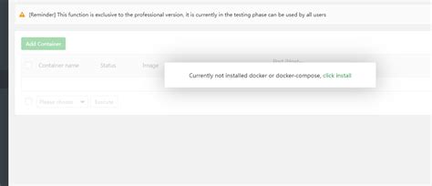 Currently Not Installed Docker Or Docker Compose Click Install