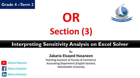 Section 3 Interpreting Sensitivity Analysis On Excel Solver Pdf