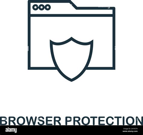 Browser Protection Icon Outline Style Thin Line Creative Browser