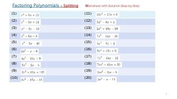 Factoring Polynomials Splitting Ppt By Wu Feng Tpt
