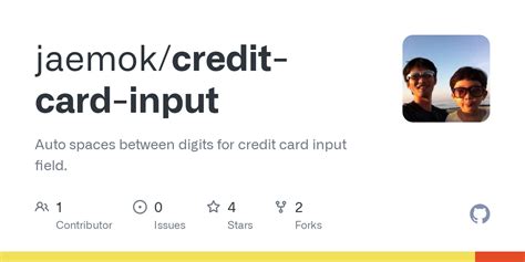 Github Jaemok Credit Card Input Auto Spaces Between Digits For Credit Card Input Field