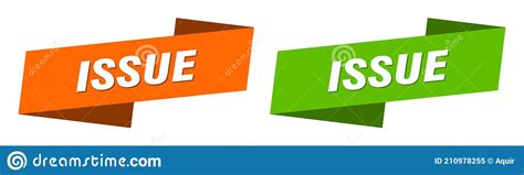 Issue Banner Issue Ribbon Label Sign Set Stock Vector Illustration Of Origami Flat 210978255