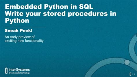 Embedding Python In Sql Write Your Stored Procedures In Python Youtube