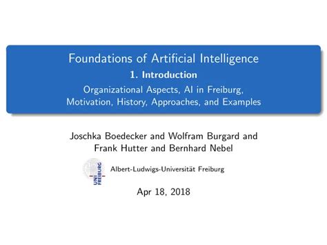 Ppt Foundations Of Artificial Intelligence 1 Introduction Powerpoint Presentation 716406