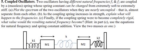 Solved Useful Formulae Natural Frequency 0o Sqrt K M 000