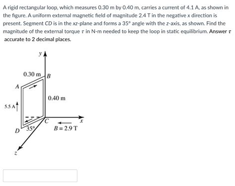 Solved A Rigid Rectangular Loop Which Measures M By Chegg